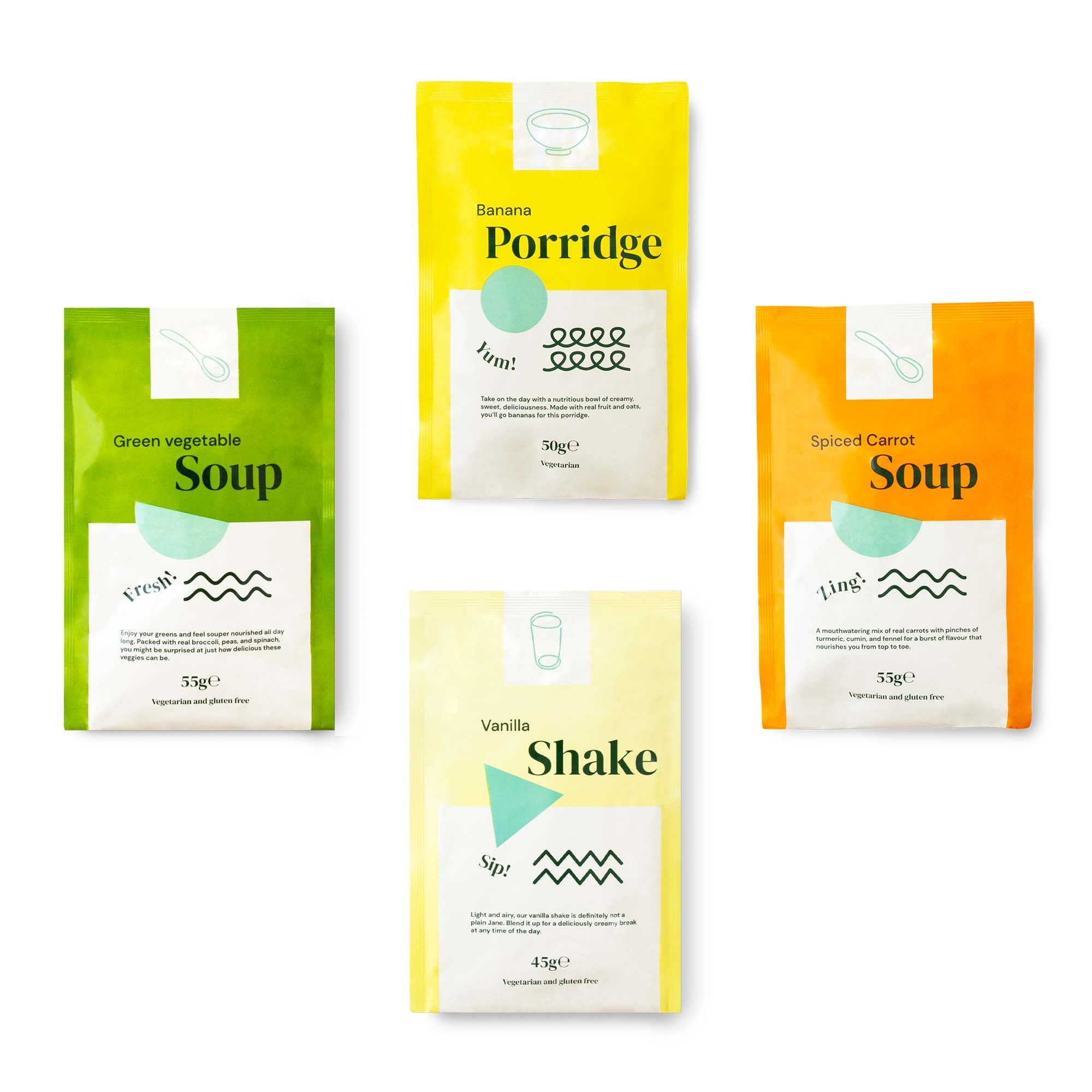 Habitual 4 Pack Meal Replacement Shake, Soup & Porridge Taster Box ...