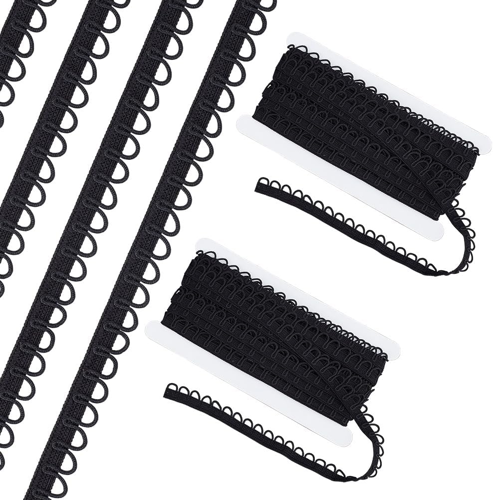Amazon.com: PH PandaHall 11 Yards Black Petite Braid Trim Elastic ...