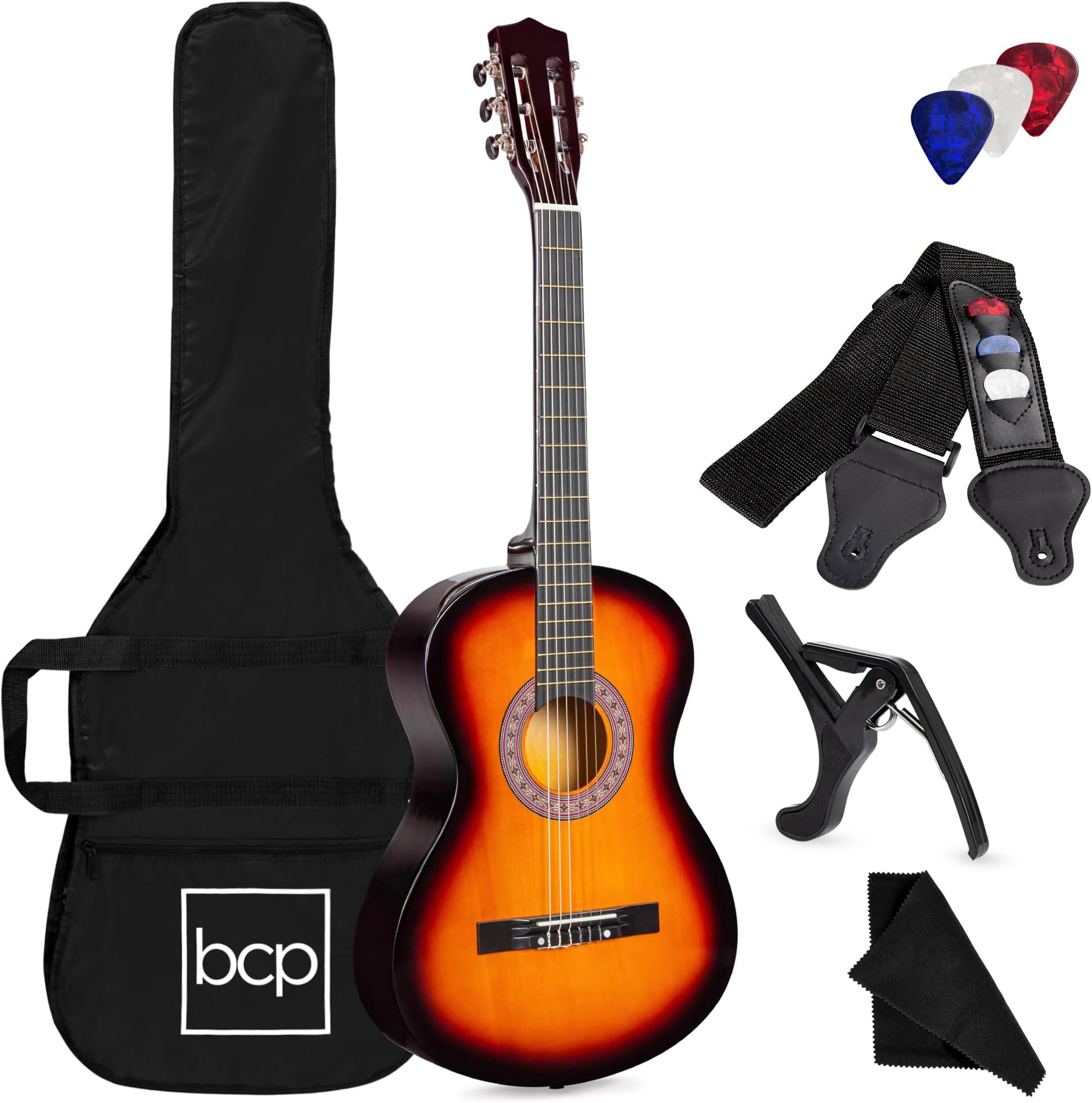 Amazon.com: First Act Discovery 30" Beginner Acoustic Guitar, Sunburst ...