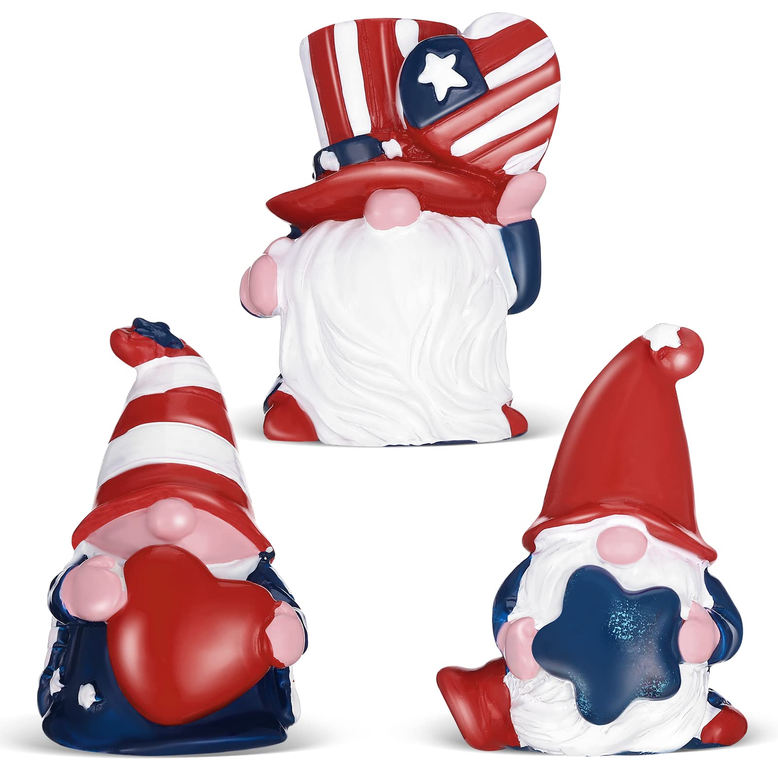 Amazon.com: Qunclay 3 Pcs 4th of July Gnomes Decorations Patriotic ...
