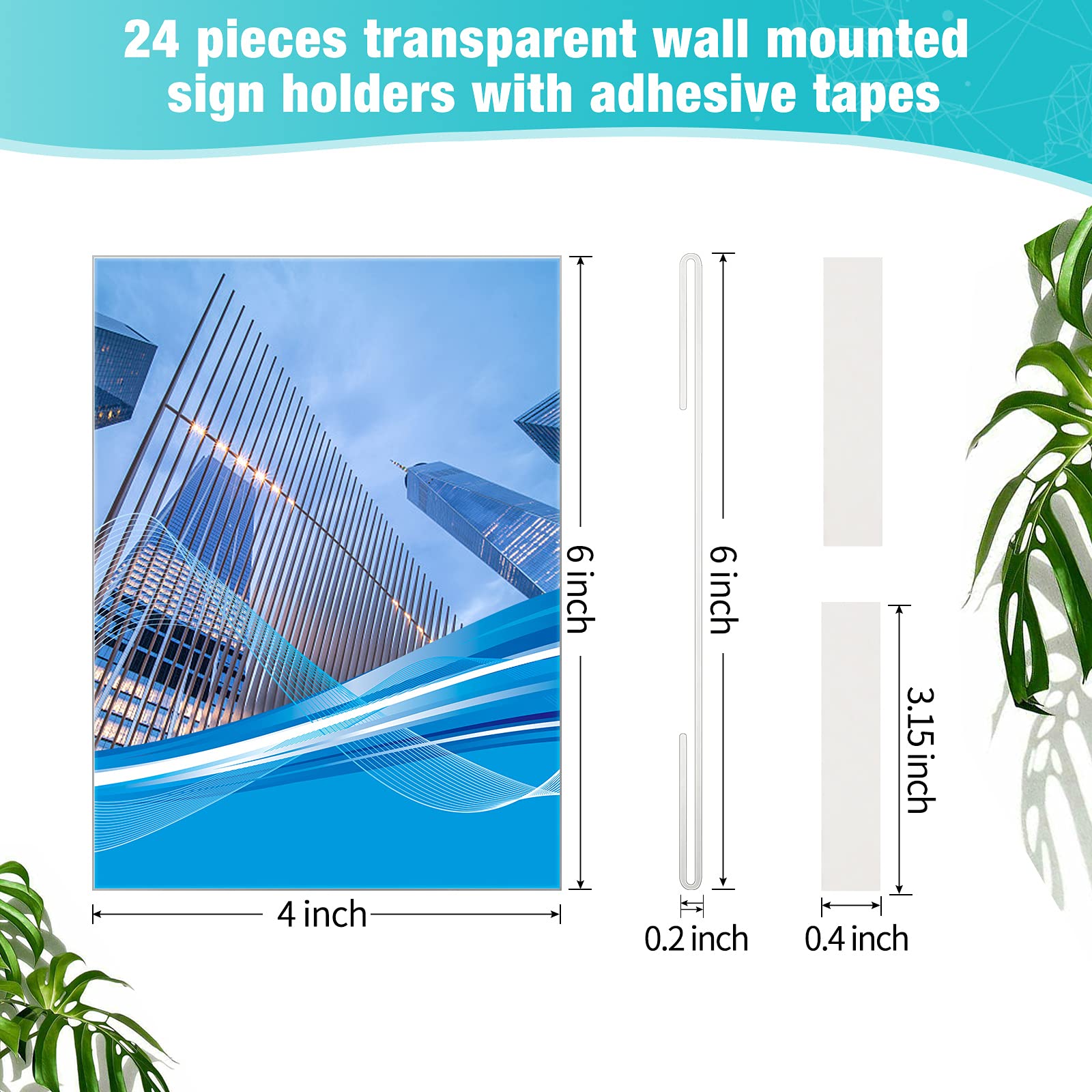 Snapklik.com : 24 Pack Acrylic Wall Mounted Sign Holder Vertical ...