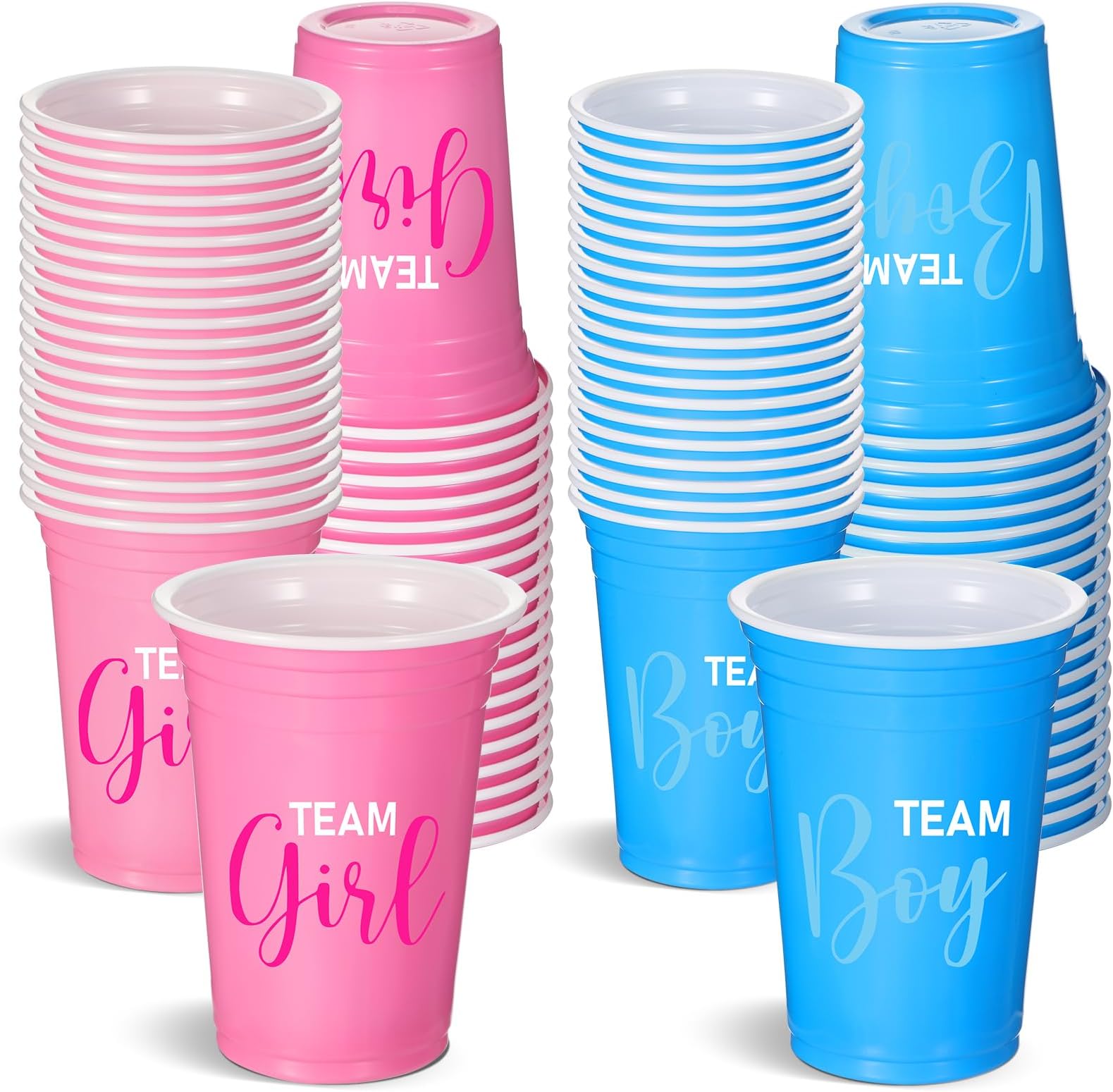Amazon.com: Norme 30 Pcs Gender Reveal Plastic Cups 12 oz Team Boy Team ...