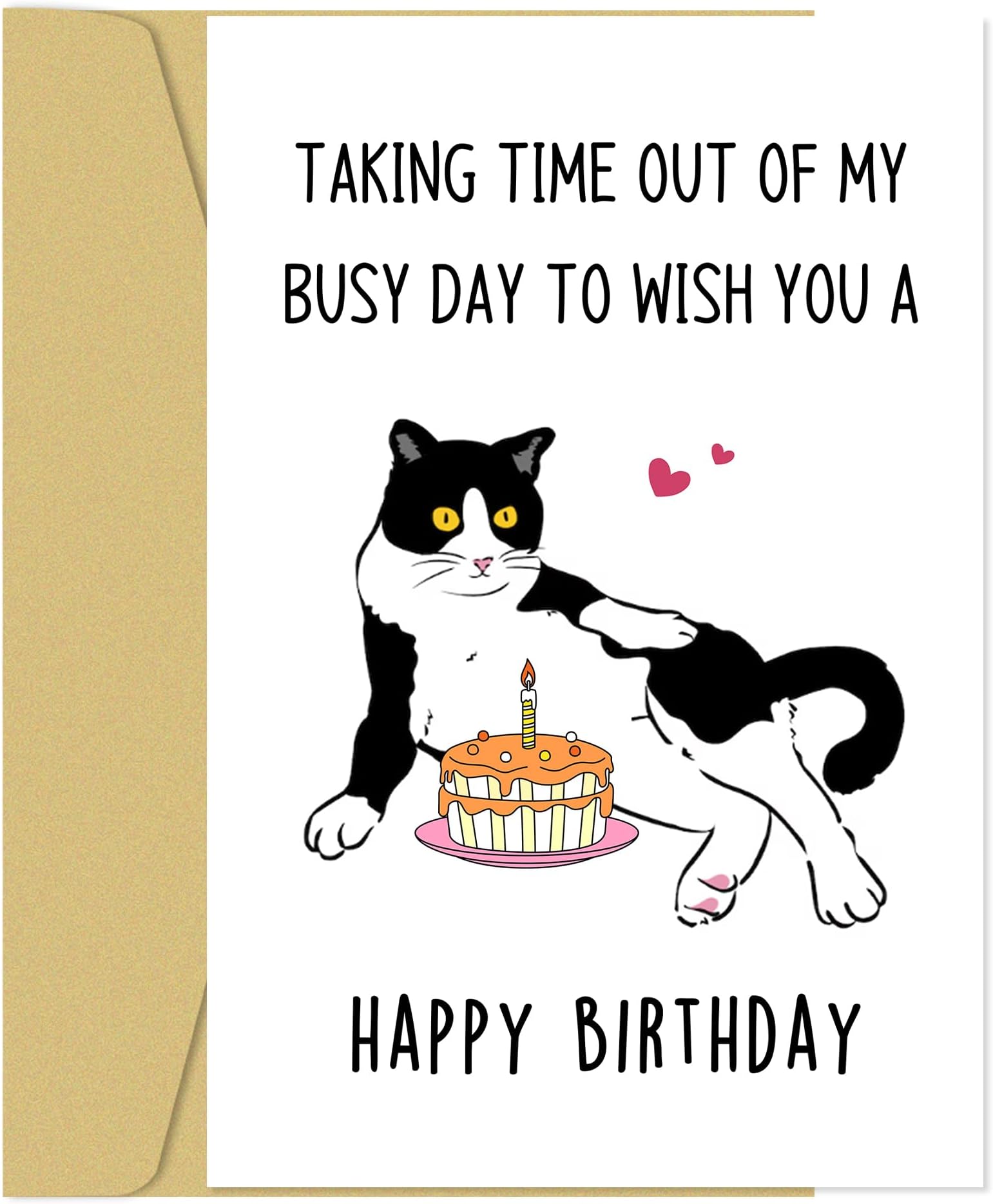 Amazon.com : Cute Cat Birthday Card, Funny Birthday Card Gift from the ...