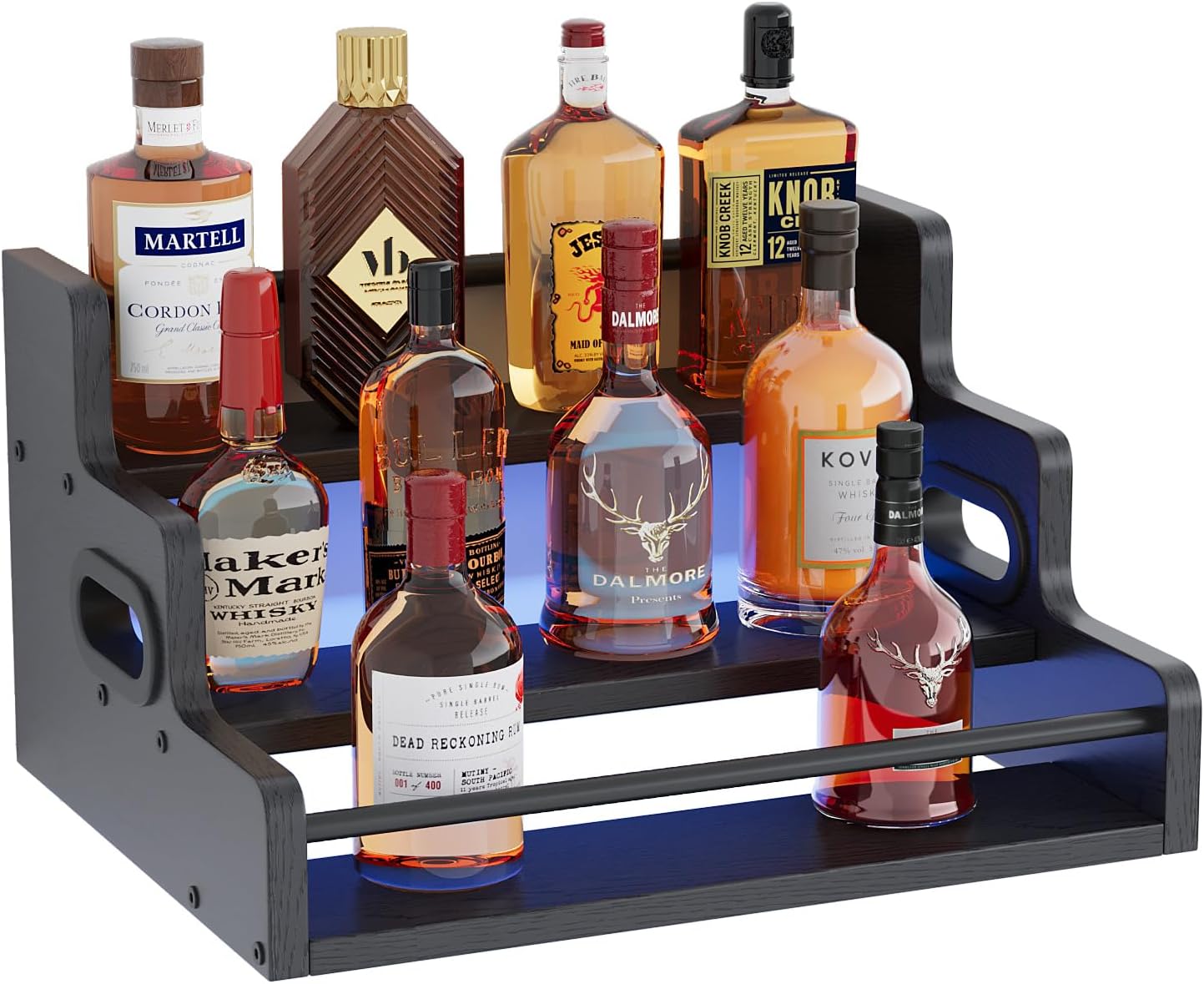 Amazon.com: Liquor Bottle Display Shelf, LED Wine Bottle Display Rack ...