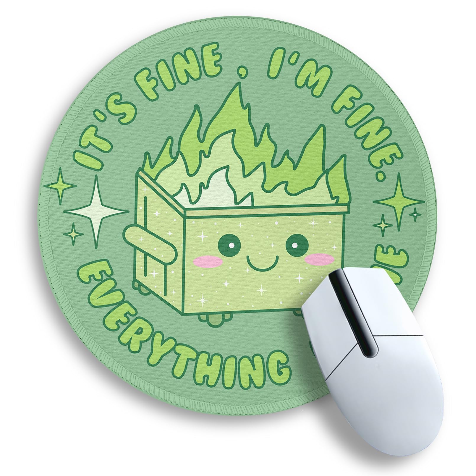 Amazon.com: Gctriki Dumpster on Fire Mouse Pad, Cute Sage Green Mouse ...
