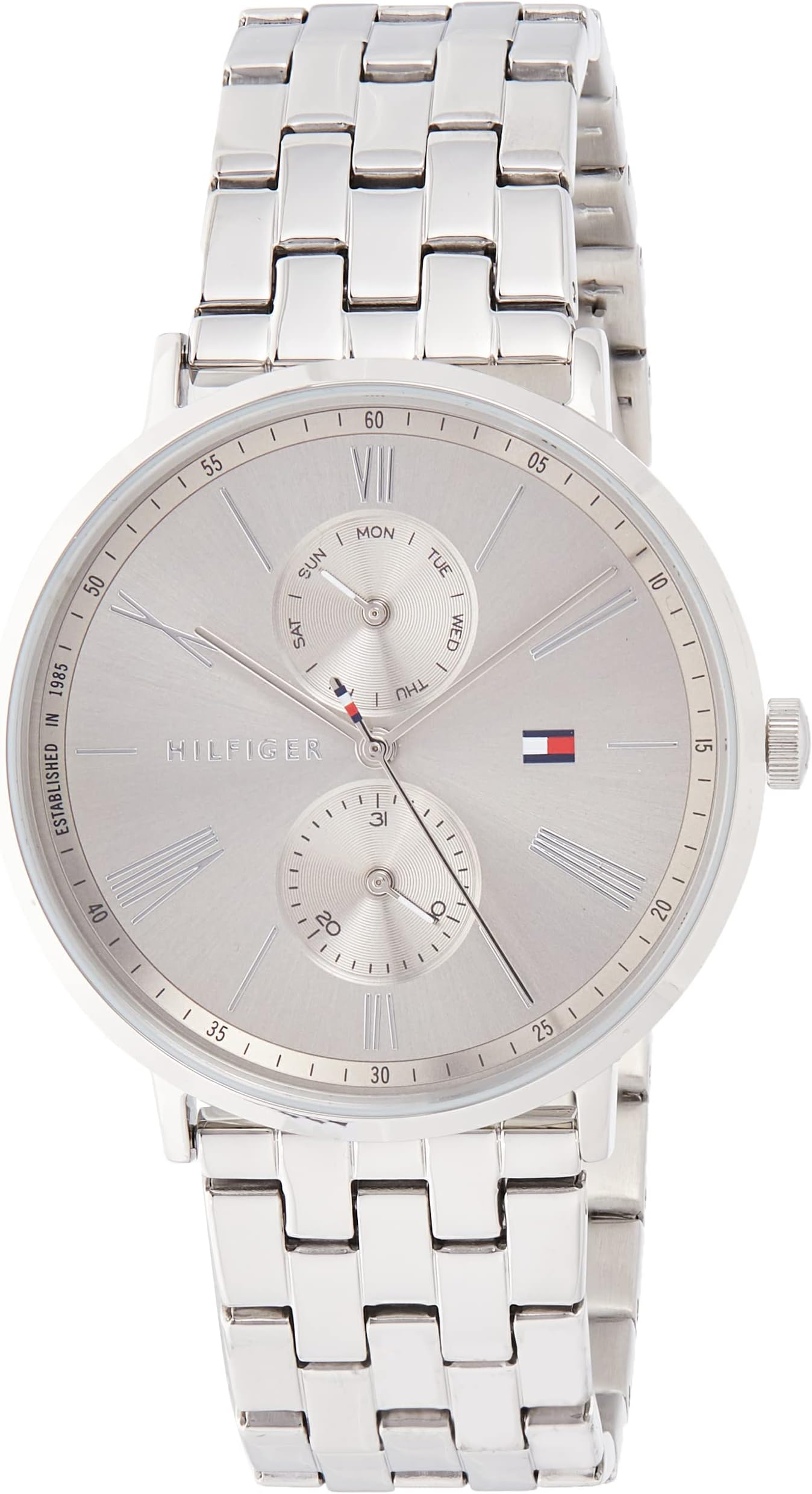 Tommy Hilfiger Multi Zifferblatt Quarz Uhr für Damen mit Silbernes ...