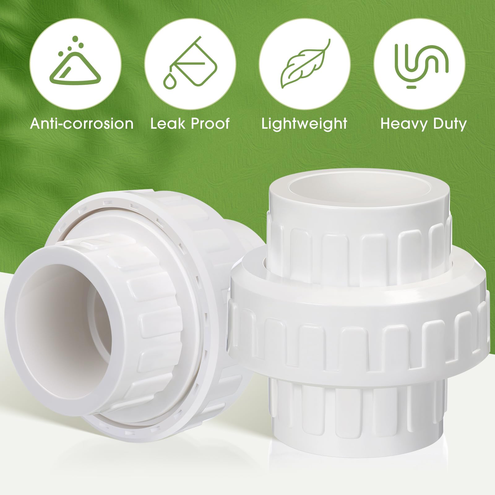 Snapklik.com : Pangda 4 Pcs PVC Union Coupling Pipe Fitting PVC Slip ...