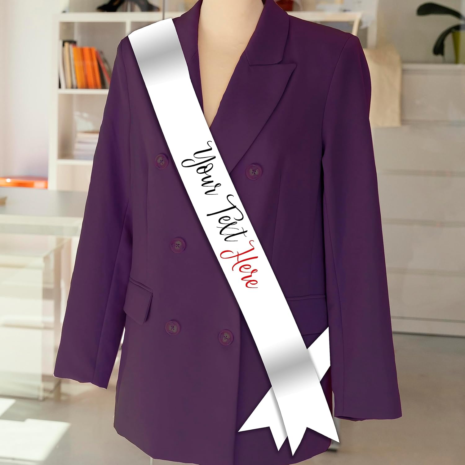 Brown Cloud Customized WHITE Satin Sash for Birthday, Anniversary ...