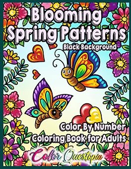 Amazon.com: Color By Number Blooming Spring Patterns Coloring Book For ...