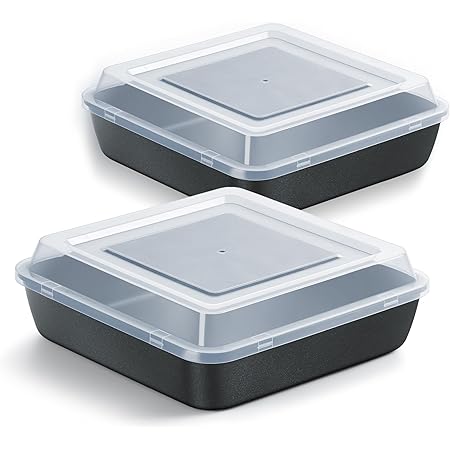 Amazon.com: TeamFar 9 x 9 Inch Square Cake Pan, Stainless Steel Square ...