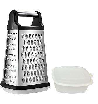 Amazon.com: 9" Box Cheese Grater With Container, Heavy Duty Cheese ...