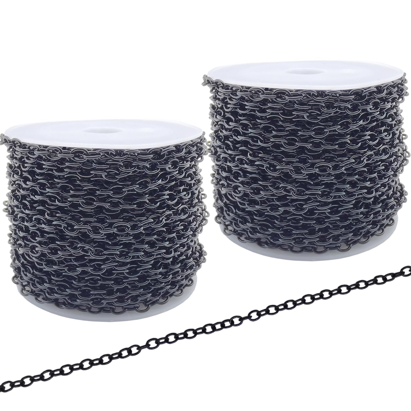 Amazon.com: 60 Feet Metal Iron Necklace Chains 3mm Bulk Curb Link Chain ...