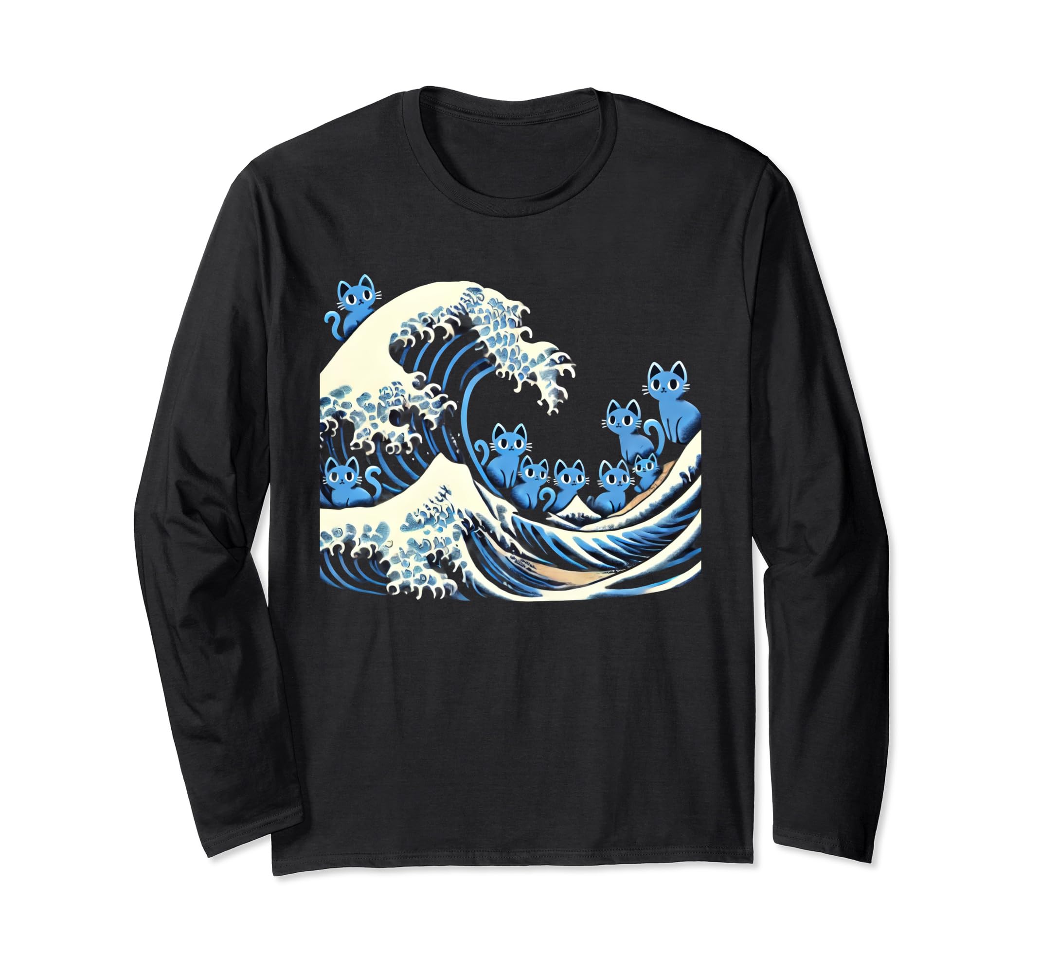 Amazon.com: Blue Cats Wave For Kamala Funny Long Sleeve T-Shirt ...