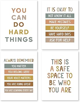 Amazon.com: PUHEI Inspirational Classroom Wall Decor, Positive ...