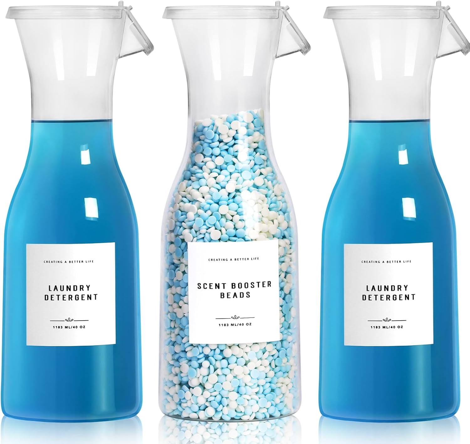 Amazon.com: Laundry Detergent Dispenser Bottle 40oz with Waterproof ...