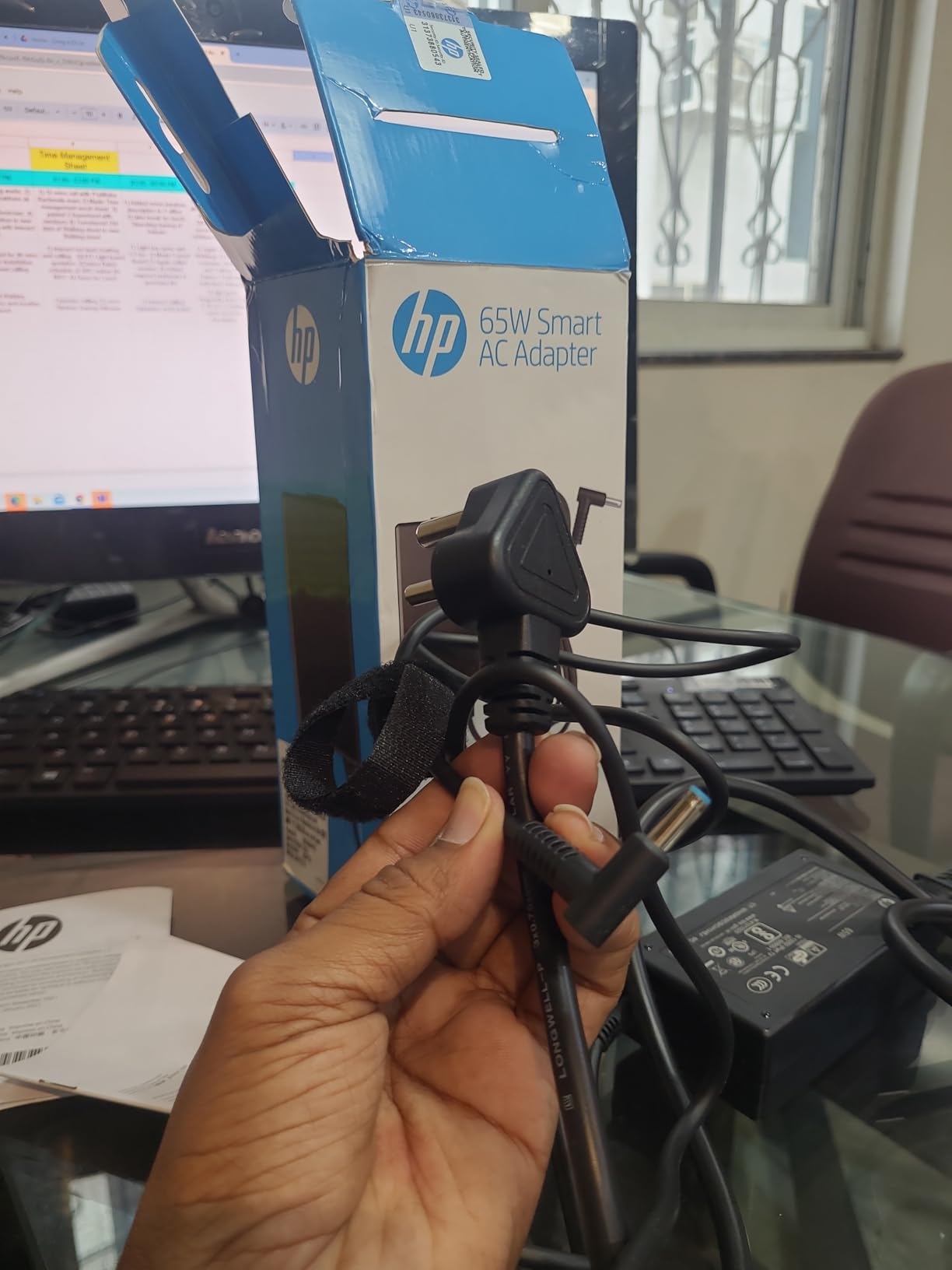HP 65W Smart AC Adapter with 65W Power delivery and 4.5mm Connector ...