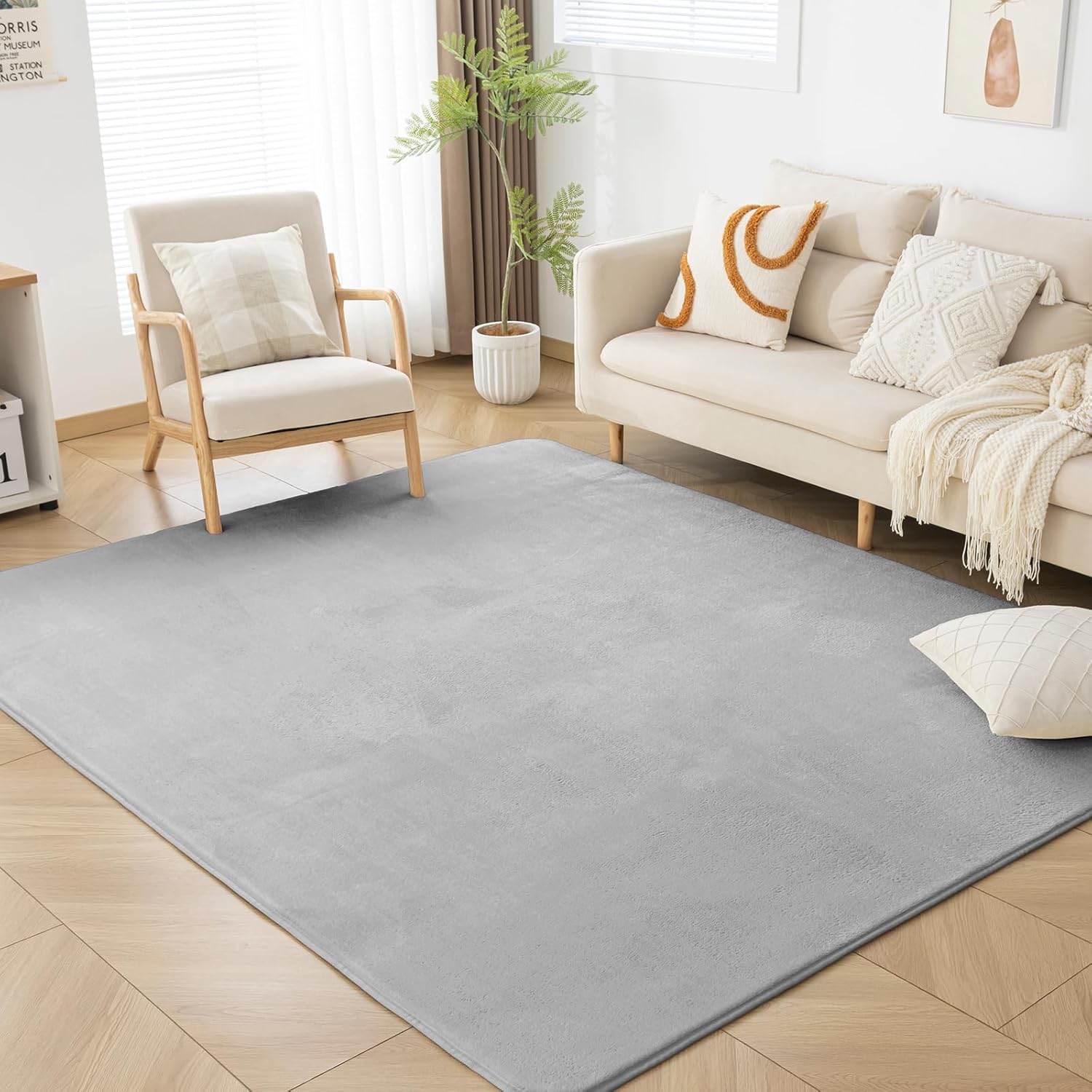 Amazon｜Keusnix ラグ カーペット 低反発 ラグマット 絨毯 3畳 滑り止め付 厚手 15mm 200x250cm リビングマット オールシーズン快適 ふわふわ肌触り 抗菌・防ダニ ...