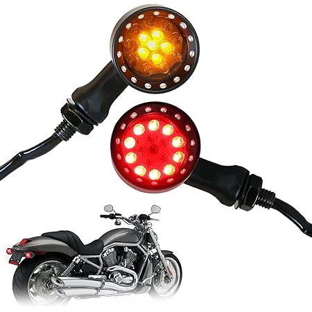 Amazon.com: DREAMIZER Black Motorcycle Turn Signals 15 LEDs Bullet ...
