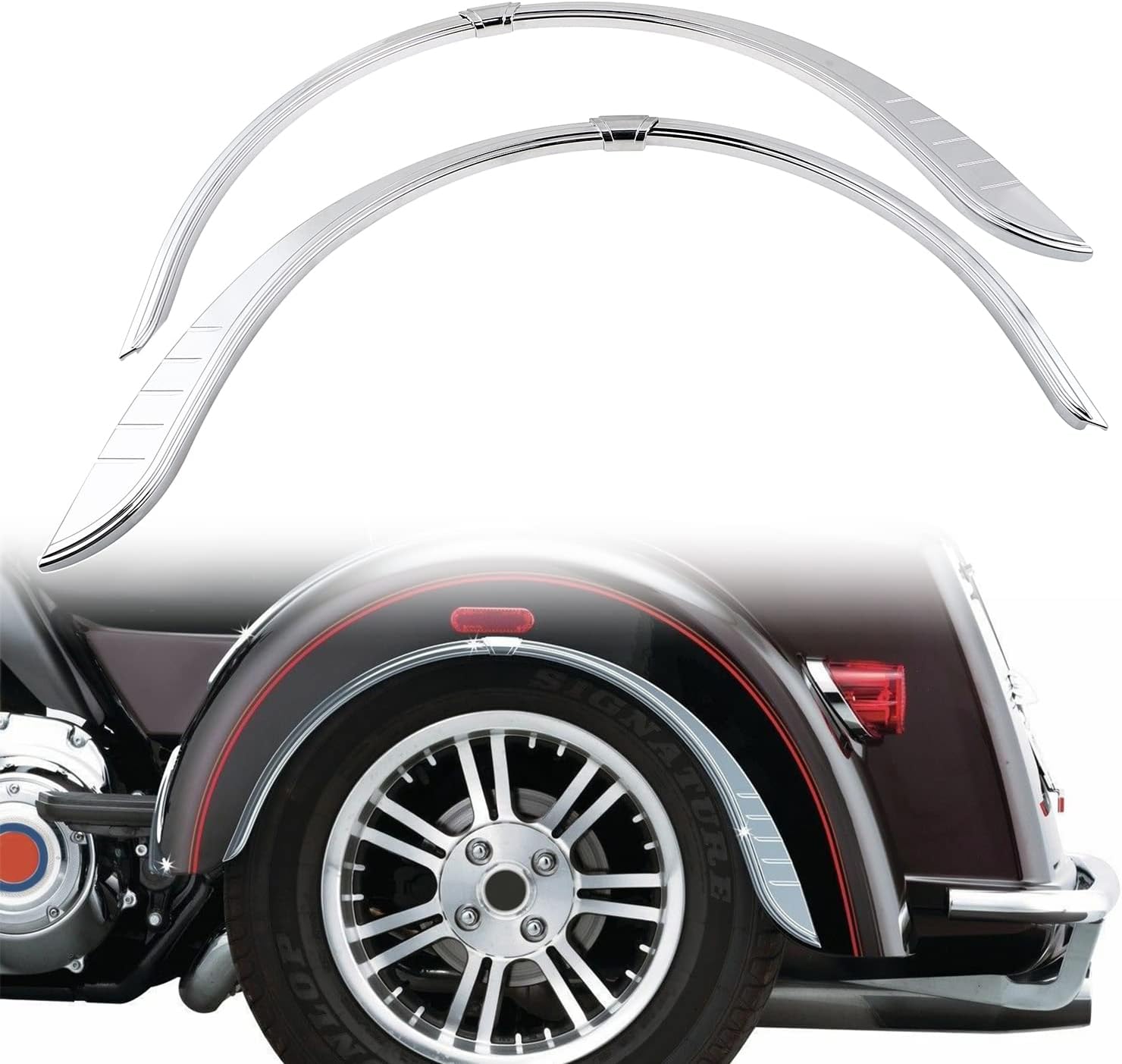 Amazon.com: SHMTOOL Chrome Rear Fender Flares Skirts Trim Accents for ...