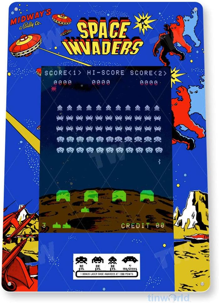 Amazon.com: Wenyisign Space Invaders Arcade Sign Game Room Sign Shop ...