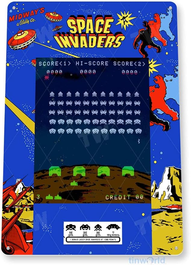 Amazon.com: Wenyisign Space Invaders Arcade Sign Game Room Sign Shop ...