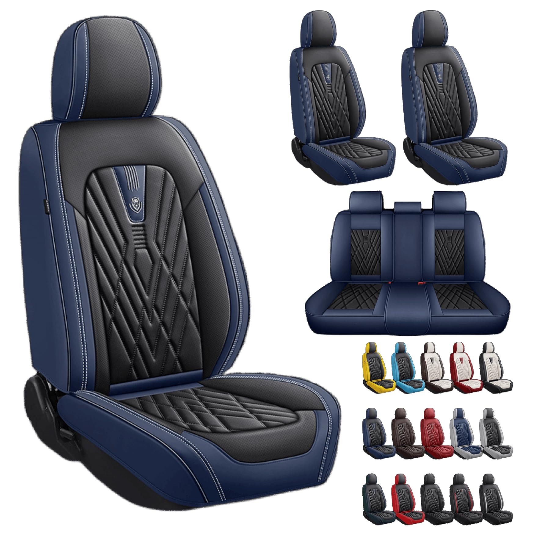 Amazon.com: ANKIV Premium PU Leatherette Car Seat Cover Set Custom Fit for Nissan Titan 2009 ...
