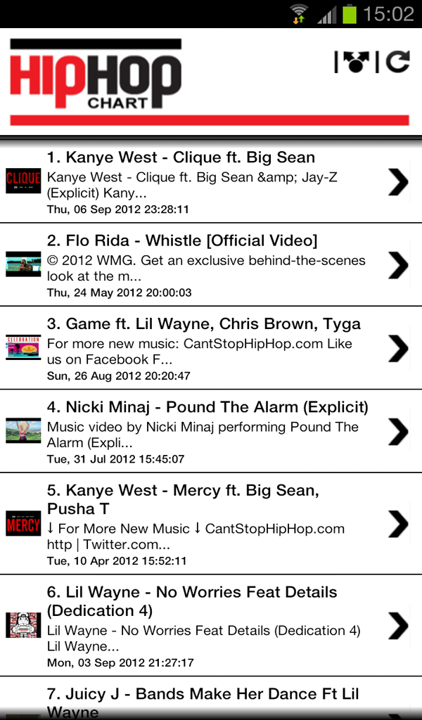 Hip Hop music chart + music video - App on Amazon Appstore