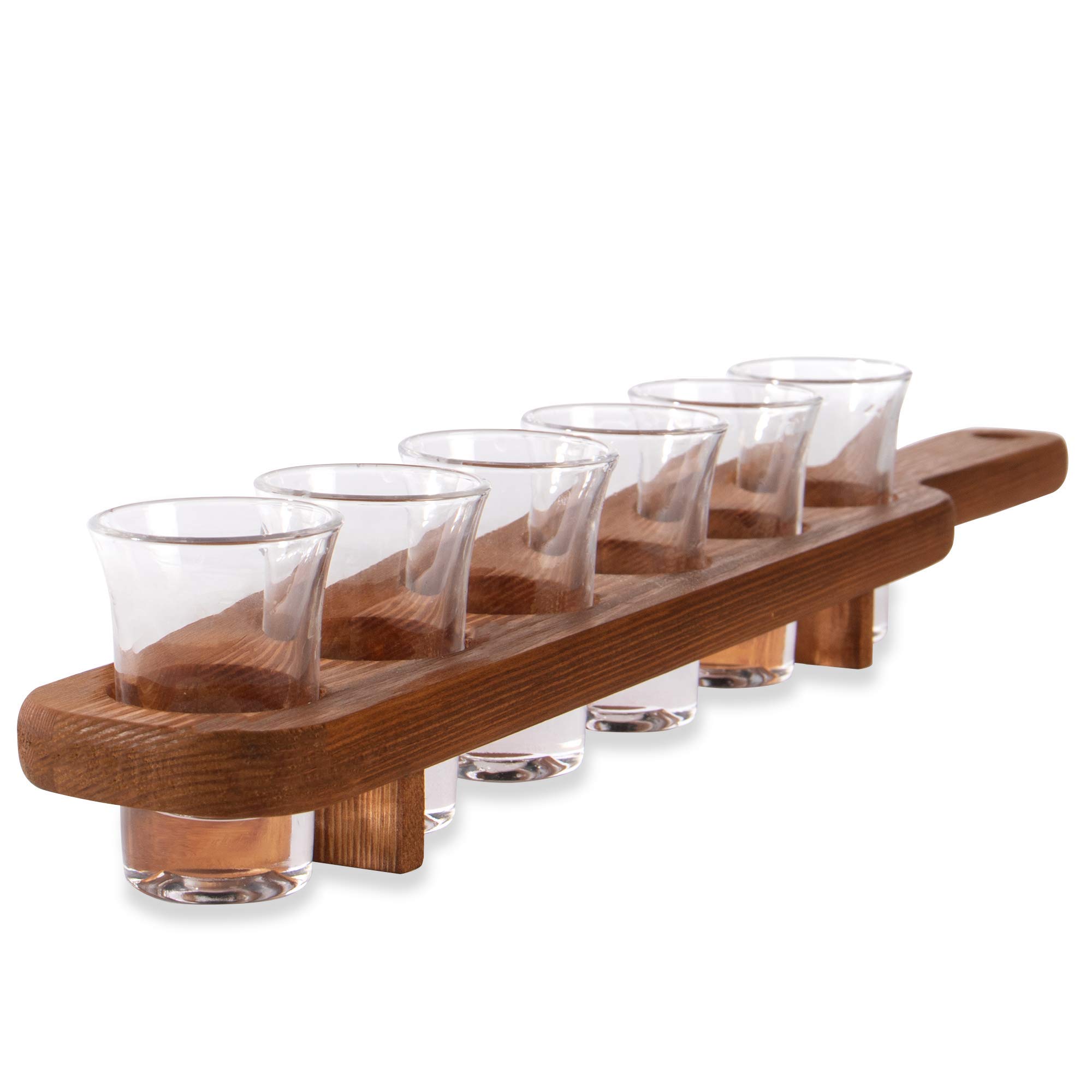 Maison & White Wooden Drinks Paddle with 6 Shot Glasses | Shot Glass ...