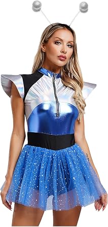Amazon.com: Freebily Women's Space Cadet Costume Galaxy Astronuat ...