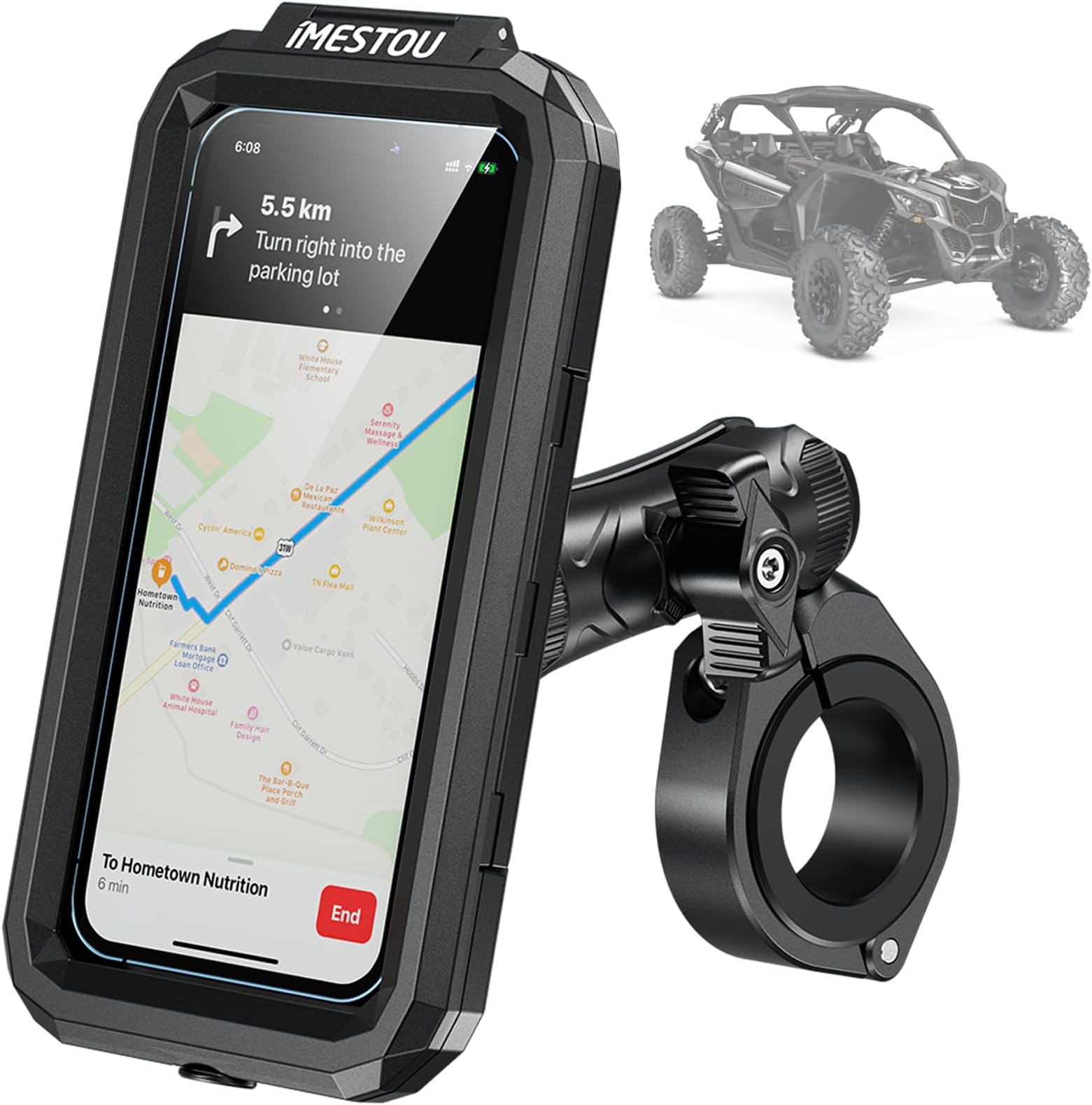 Amazon.com: iMESTOU Waterproof ATV Phone Mount with Aluminum 1" Ball ...