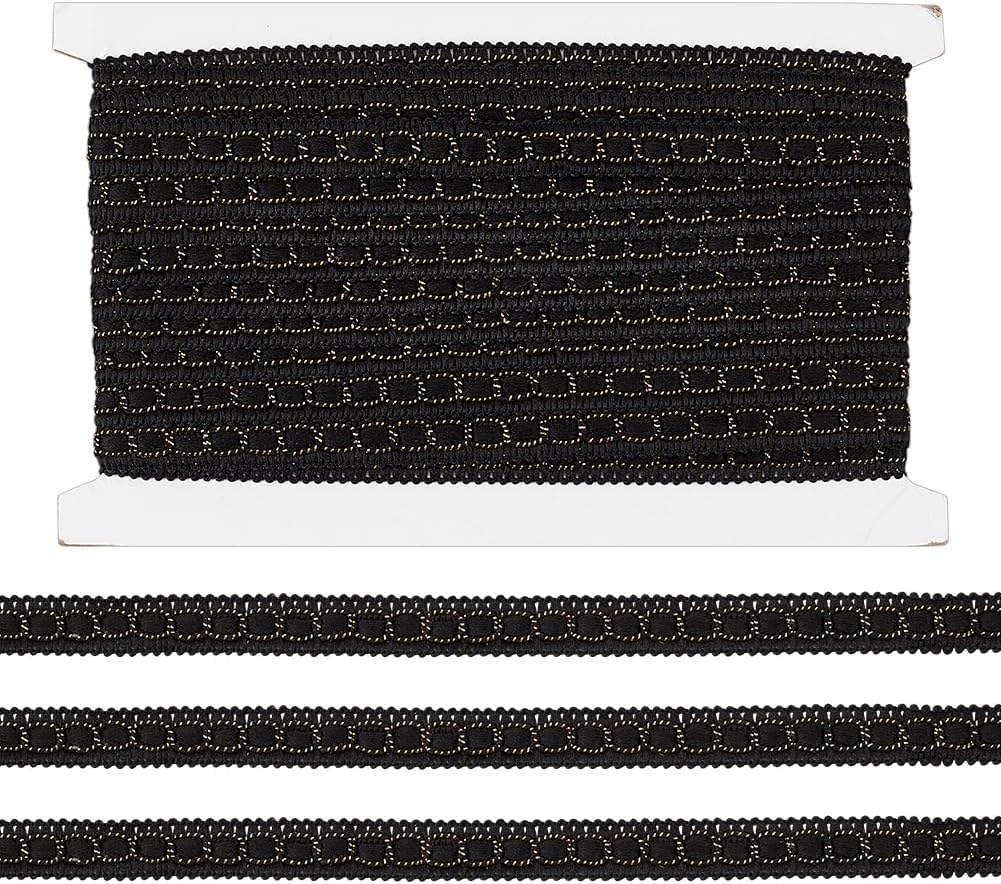 Amazon.com: BENECREAT 15 Yard Faux Leather Braid Trims Black Flat Braid ...