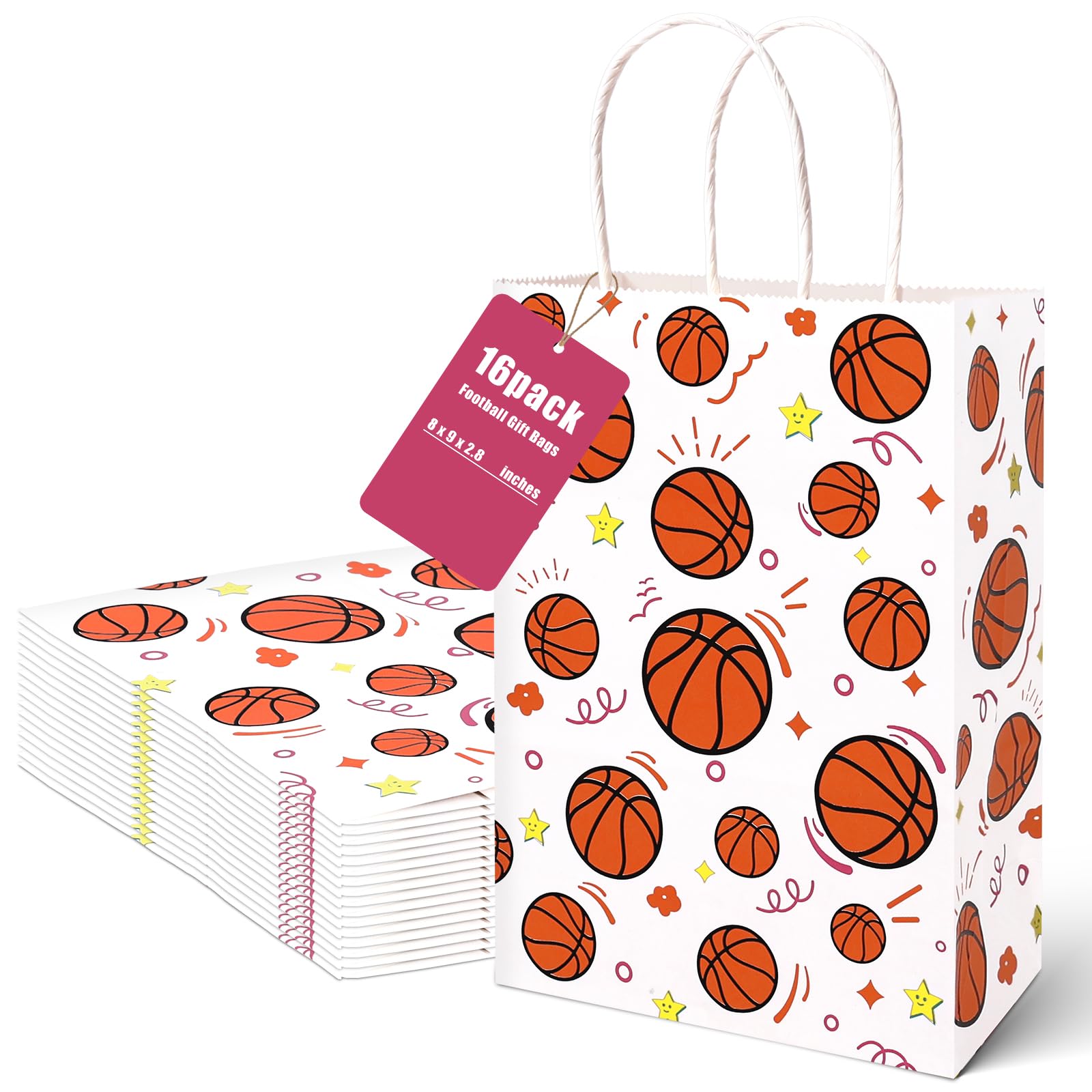 Amazon.com: Shindel 16PCS Basketball Goodie Bags, Party Favor Bags with ...