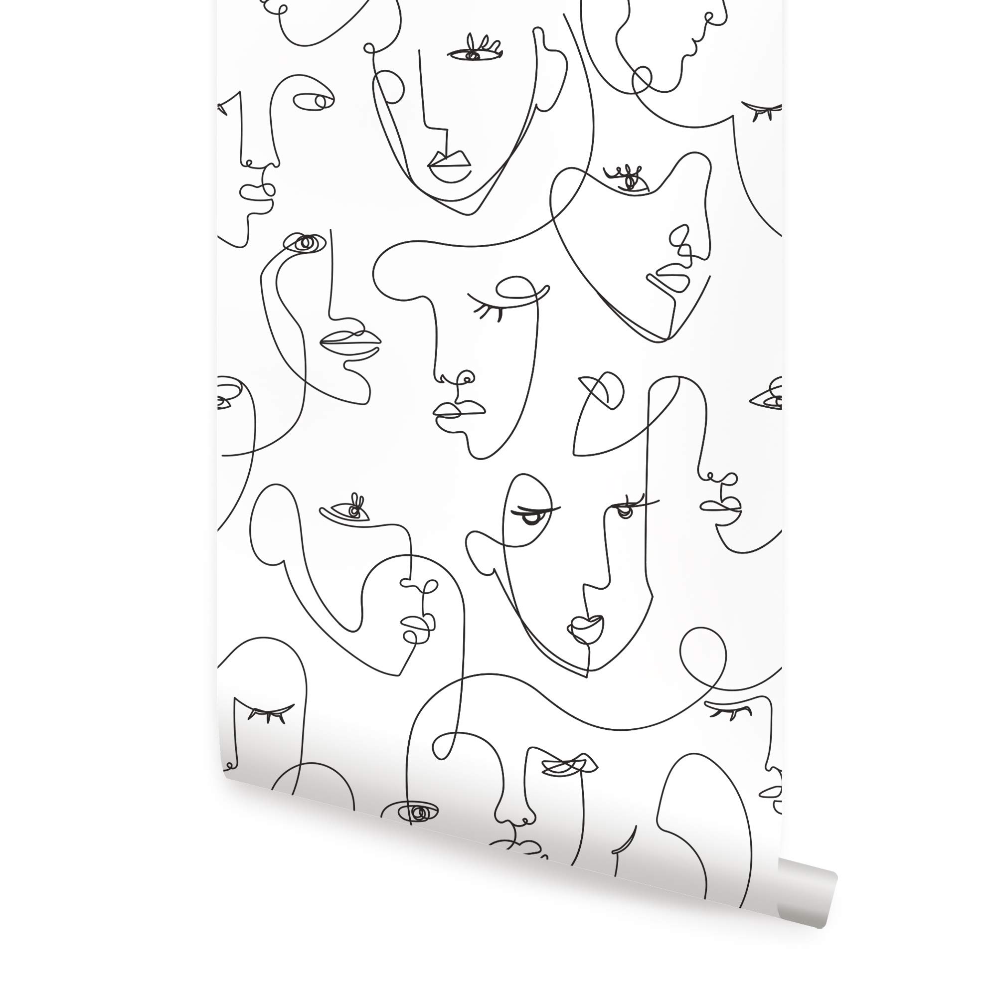 Buy Minimalist Face Line Art Wallpaper Peel And Stick 6 Sheet Pack buy-minimalist-face-line-art-wallpaper-peel-and-stick-6-sheet-pack