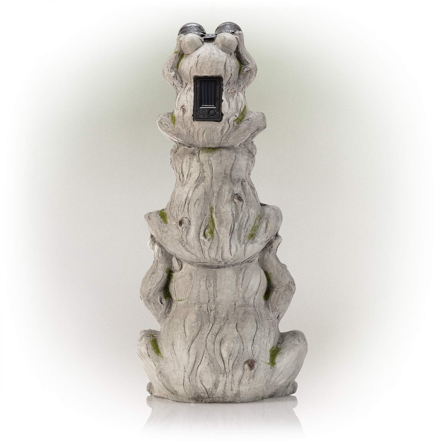 Alpine Corporation QWR848SLR Solar Three Stack Frogs Statue w/LED Light ...