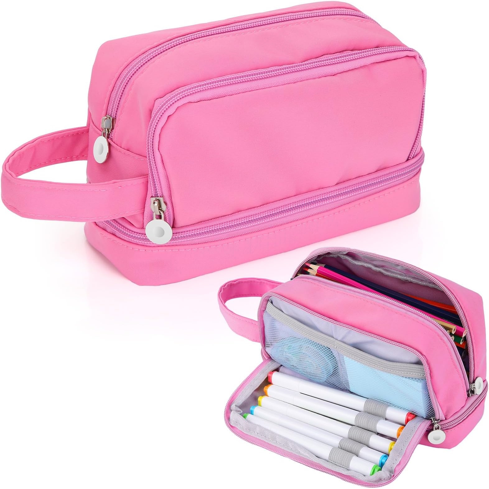 Alyvisun Large Capacity Pencil Case with 3 Compartments for Boys Girls ...
