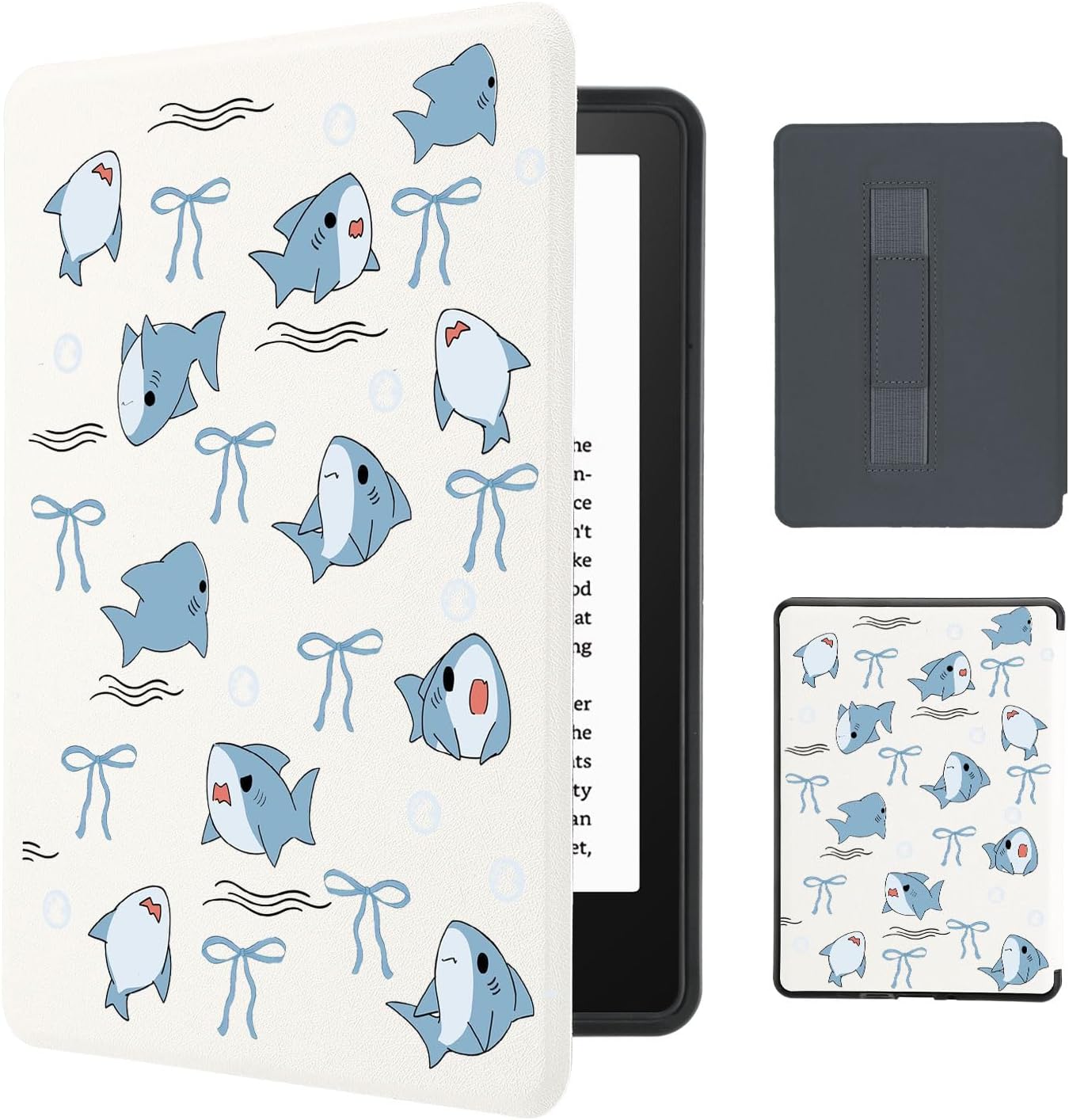 Amazon.com: Cozynestcy Cute Bow Shark Case for 6" Kindle (11Th Gen 2024 ...