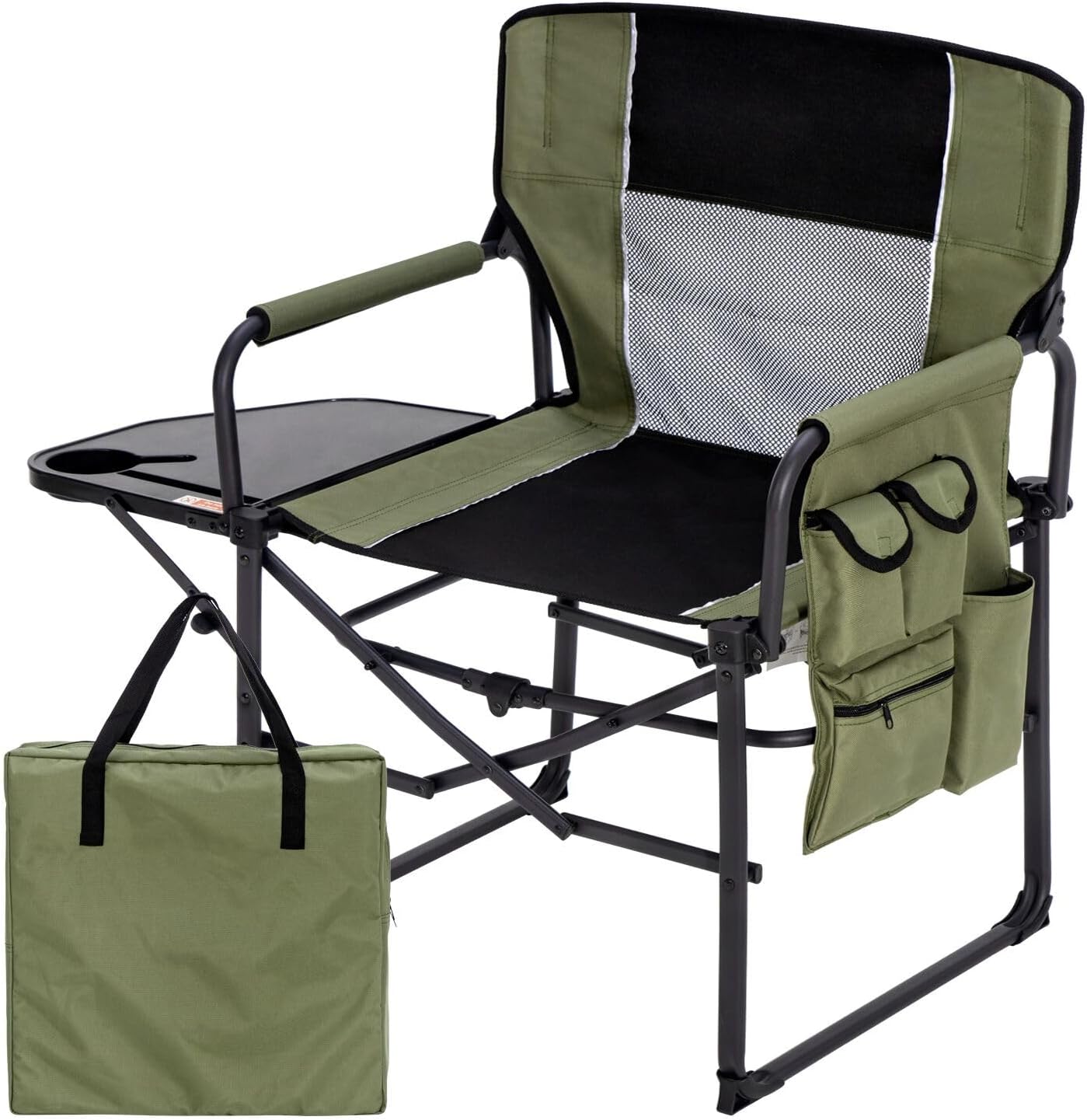 YOUGYM Wide Folding Director Chair with Table, Outdoor Camping Chair ...