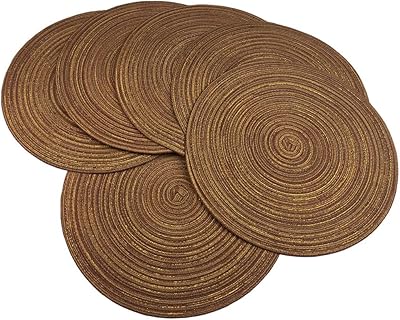 Amazon.com: Red-A，Placemats,Round Placemats for Dining Table Woven Heat ...