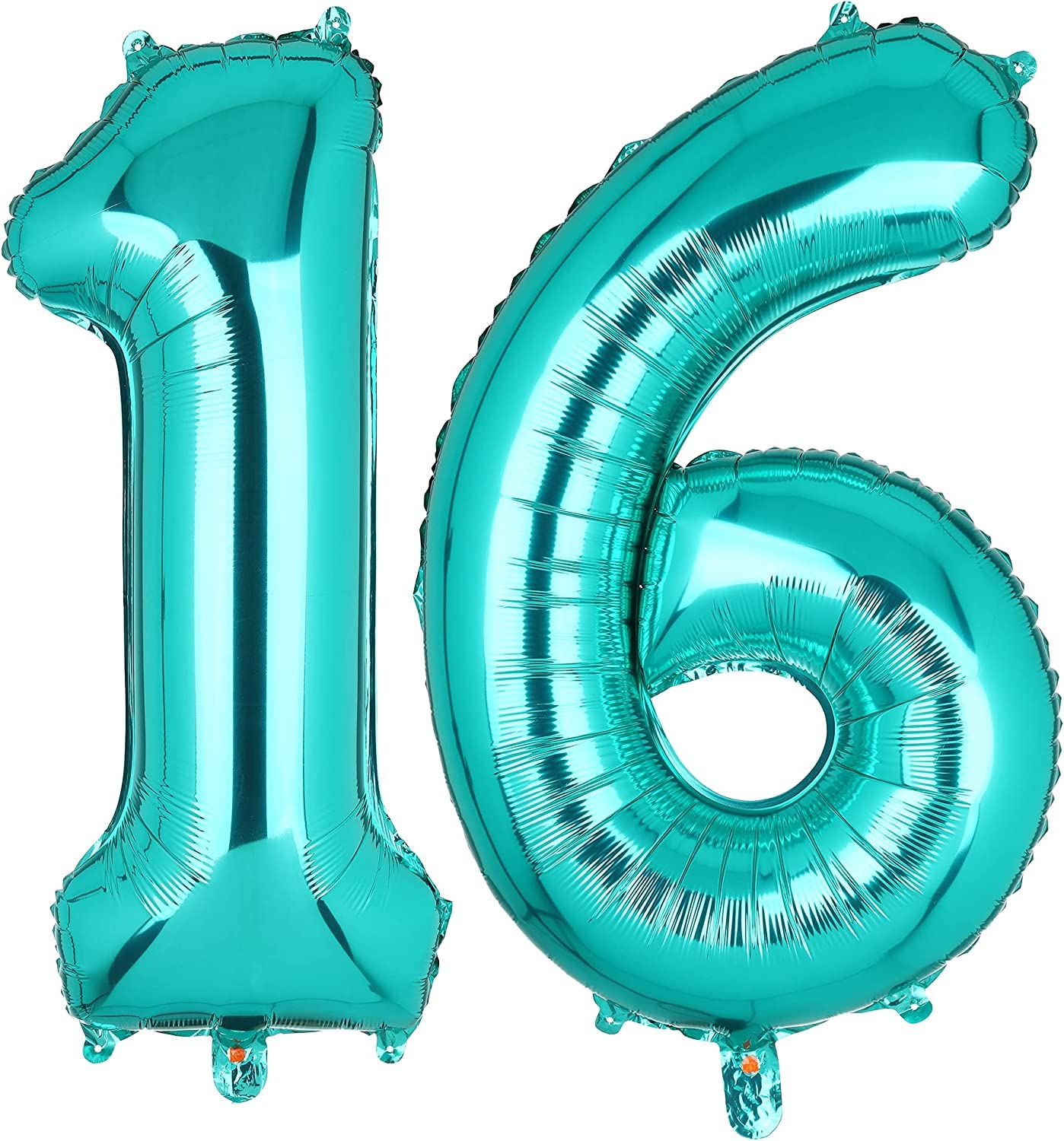 Amazon.com: Giant, Tiffany Blue 16 Balloon Number - 40 Inch, Number 16 ...