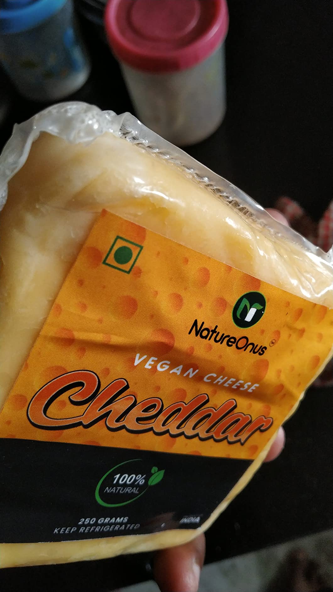 NatureOnus Vegan Cheddar Cheese Block 250g | Plant Based Cheddar Cheese ...