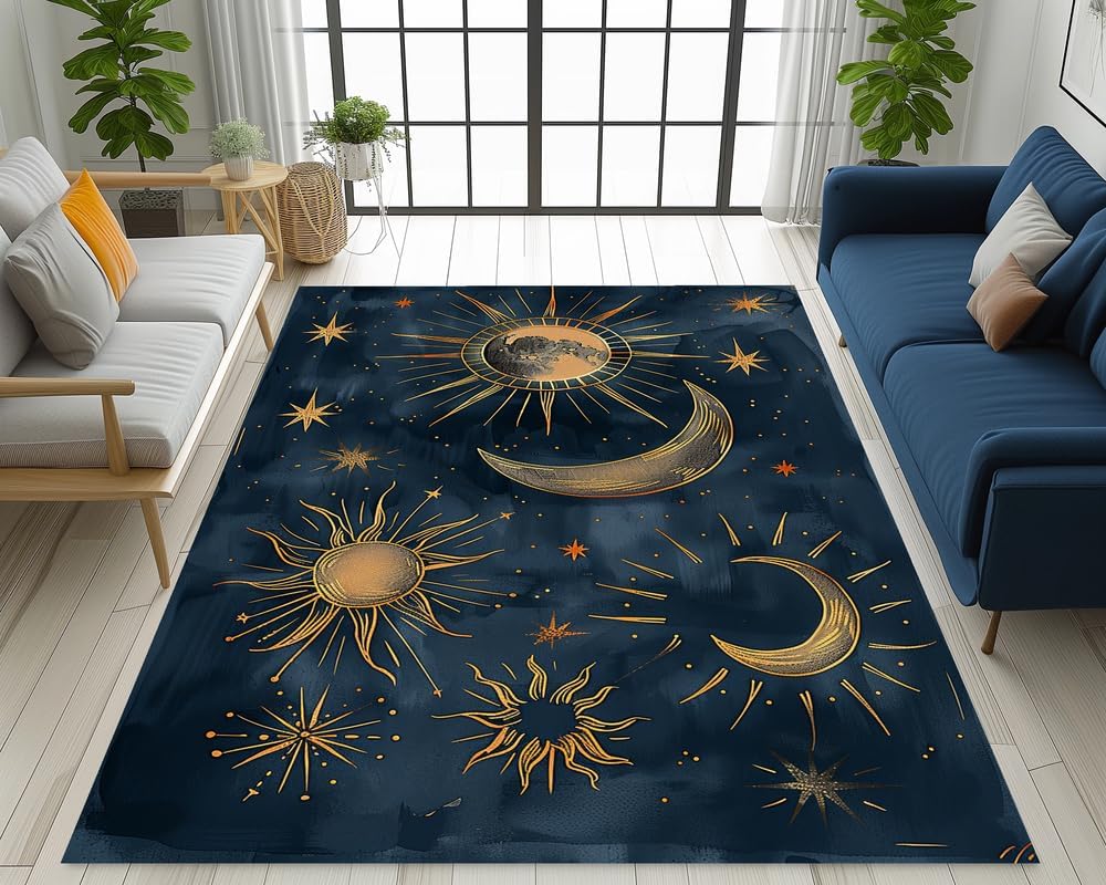 Amazon.com: QZLFQ Stars and Moon Star Area Rug Solar System ...