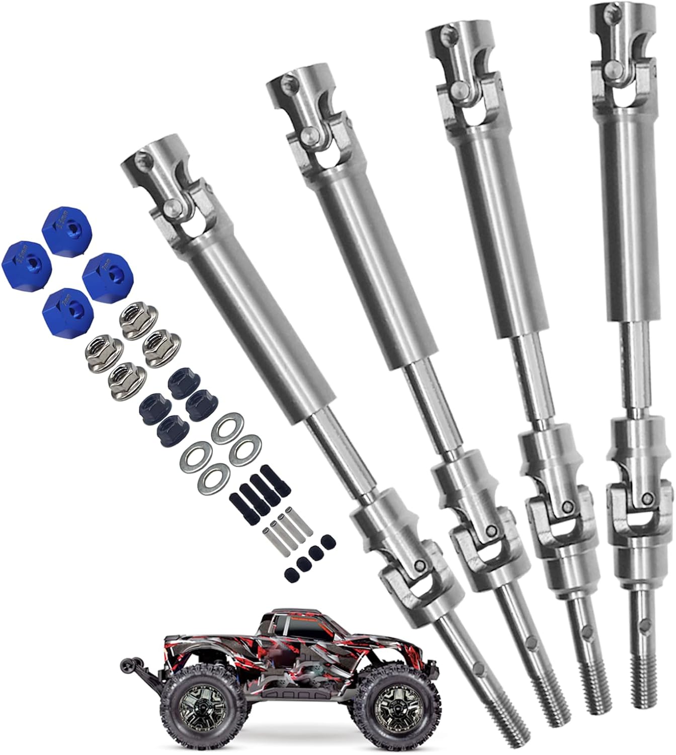 Amazon.com: Nvwadayu 4pcs Stainless Front Rear Drive Shaft CVD Upgrades ...