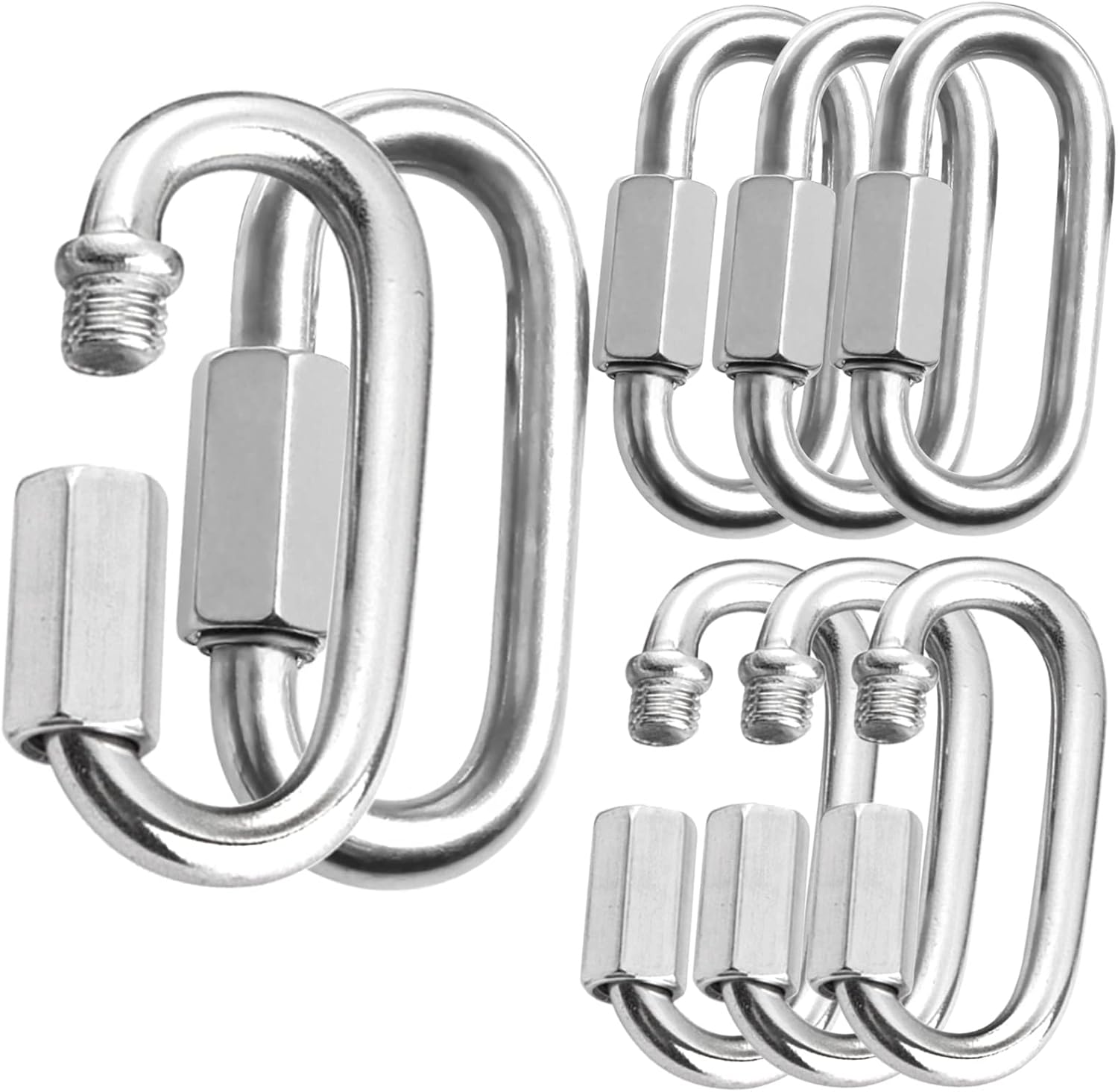 STARVAST 6mm Stainless Steel Oval Quick Link Carabiner, 8pcs M6 Quick ...