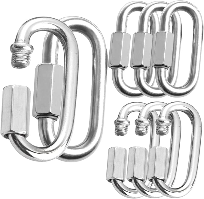 Amazon.com: 6mm Stainless Steel Oval Quick Link Carabiner, STARVAST ...