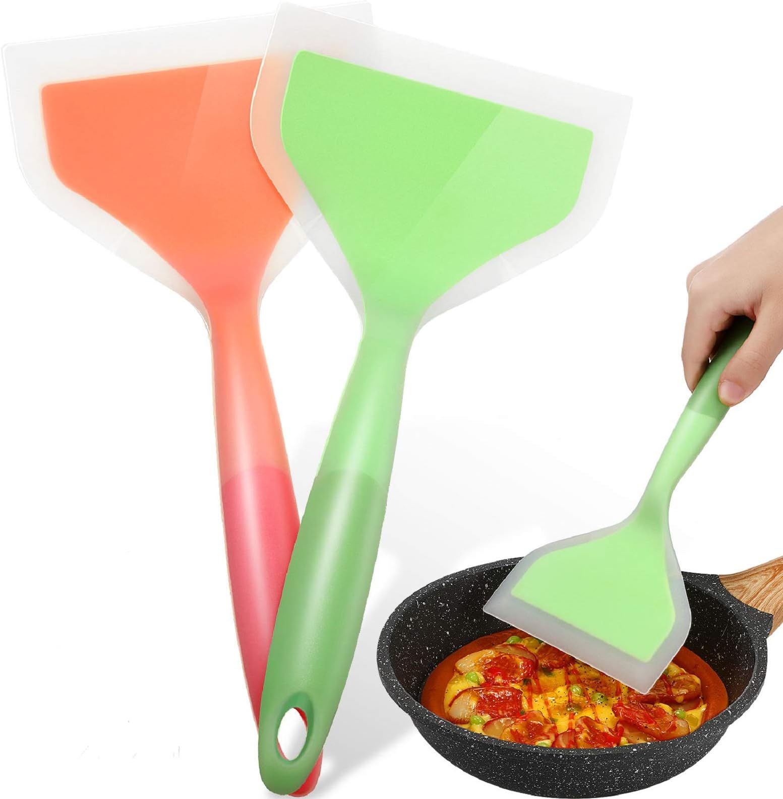Amazon.com: DOERDO 2 Pieces Omelette Spatula Kitchen Omelet Turner ...