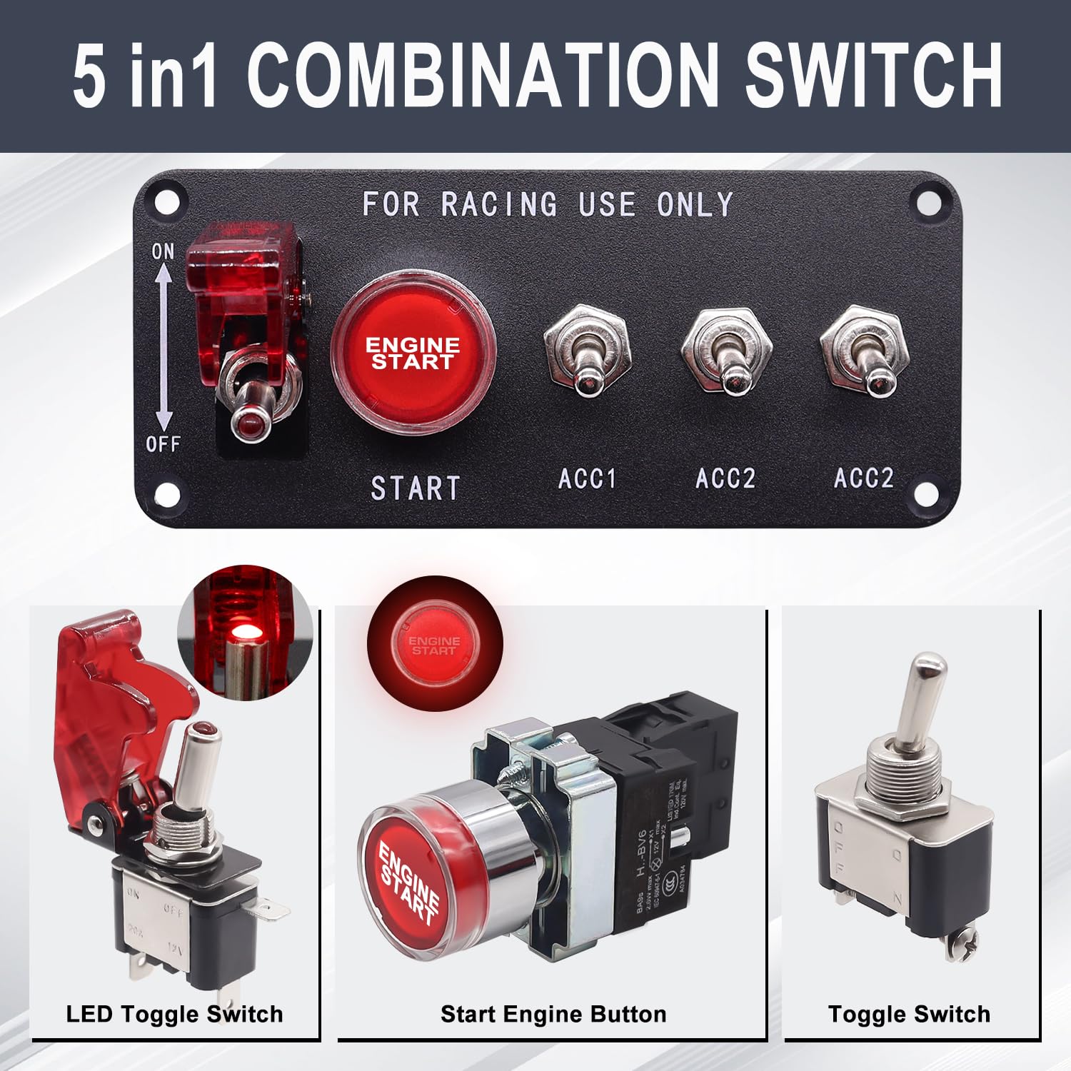 Snapklik.com : Weideer 5 In 1 Ignition Switch Panel Push Start Ignition ...