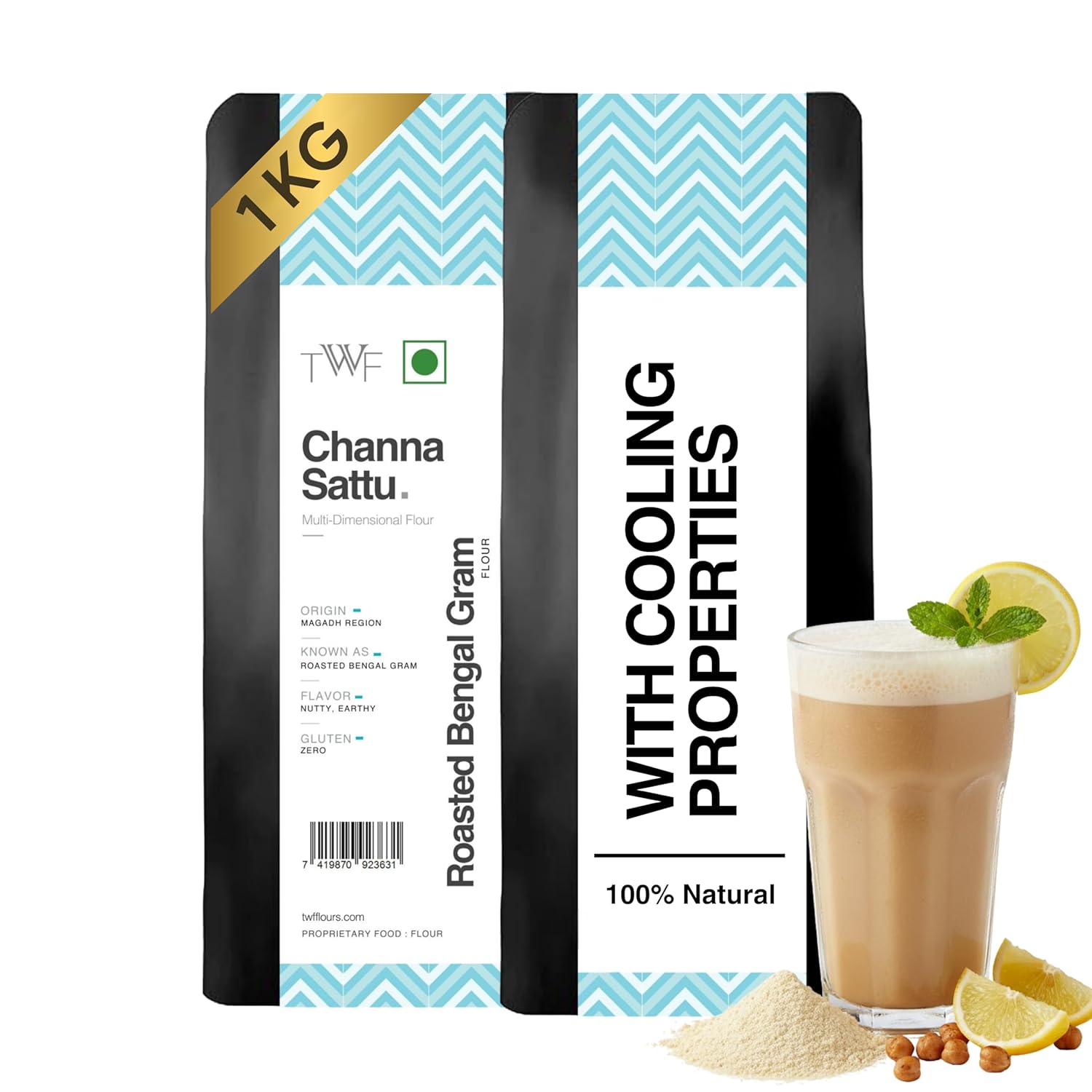 TWF Channa Sattu Atta | 1kg | Authentic Bihari Summer Drink | High ...