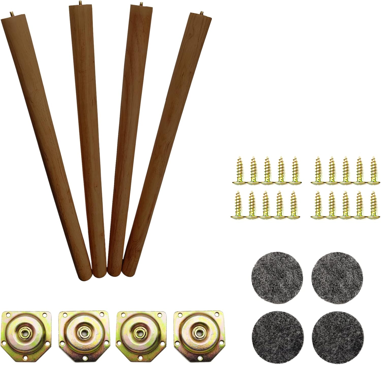 Amazon.com: AOLY Wooden Desk Legs, 28 inch Mid Century Modern Wood ...