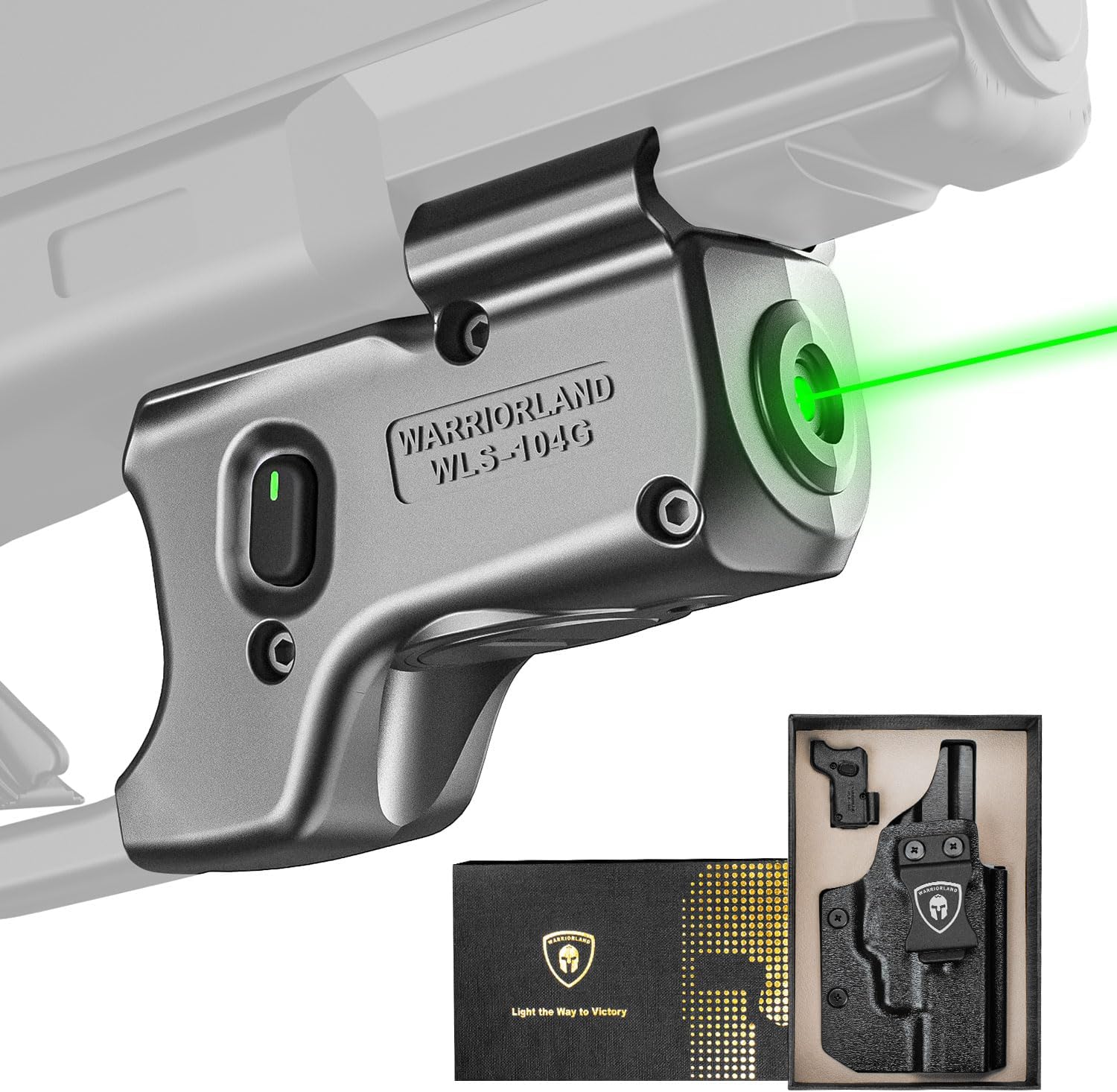 Amazon.com : WARRIORLAND Green Laser Sight Fit Glock 17/19/19X/23/31/32 ...