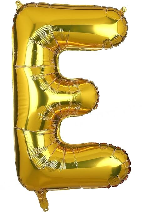 Flyloons Golden E Letter Foil Balloon Alphabets Balloons - Size 16 Inch ...